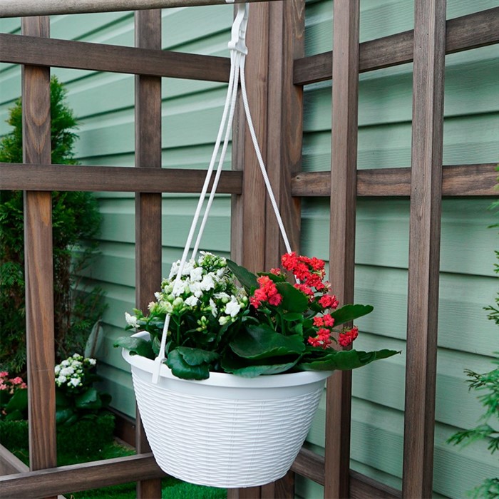 Кашпо подвесное 4,5л белый купить в Пензе цена 374 руб.|Зеленый дом